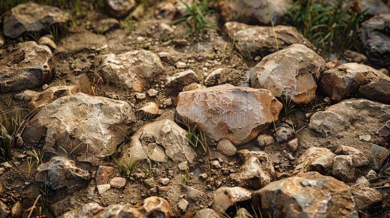 Nature with a Hyper-realistic Depiction of Dirt and Rocks, Their ...