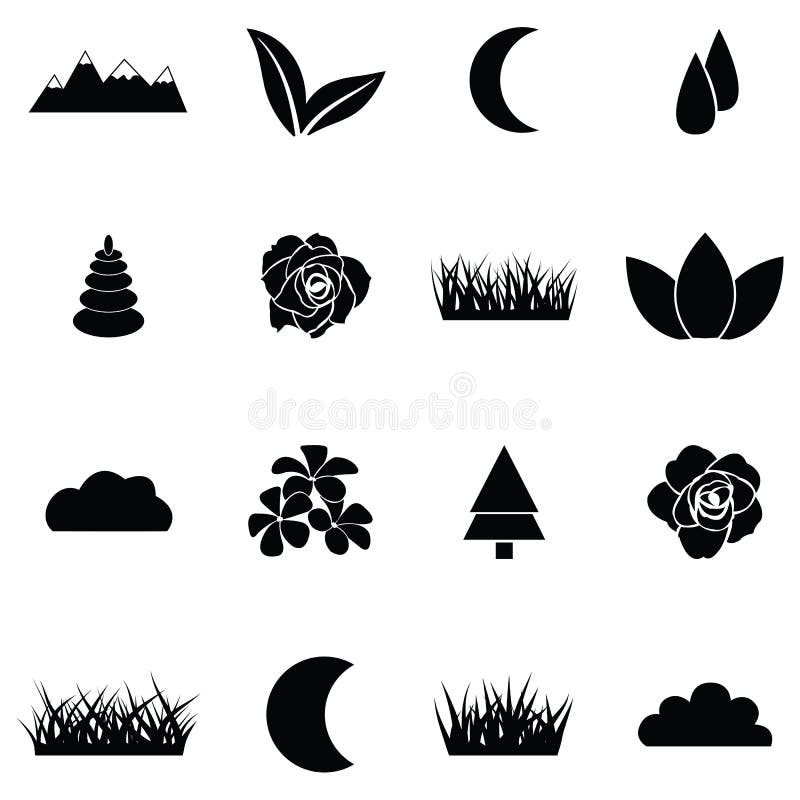 Nature icon set stock vector. Illustration of nature - 102680259