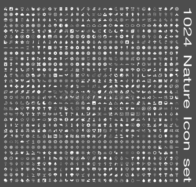 Nature icon super set stock vector. Illustration of creative - 64504352