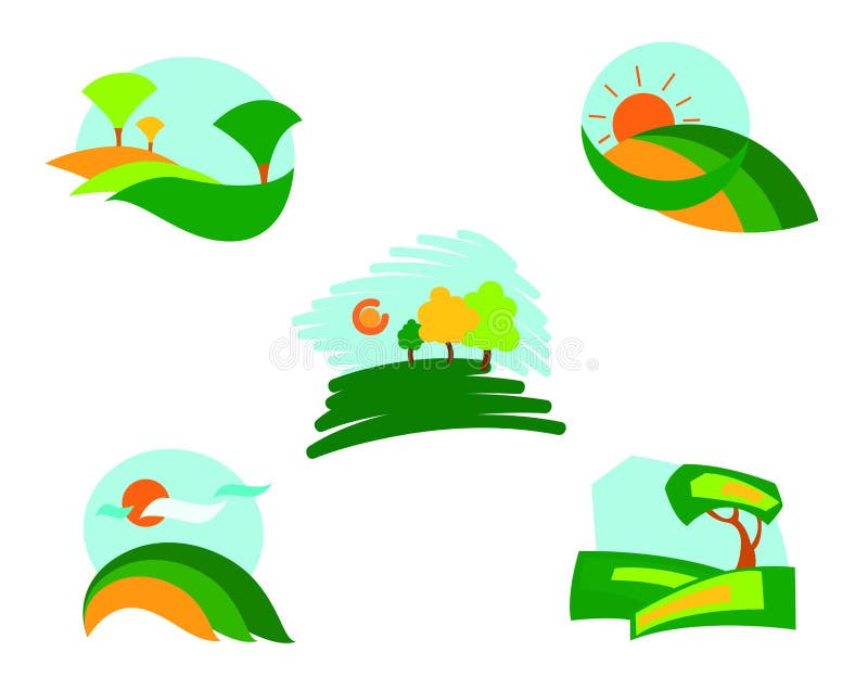 Nature icons stock vector. Illustration of design, blue - 19190504