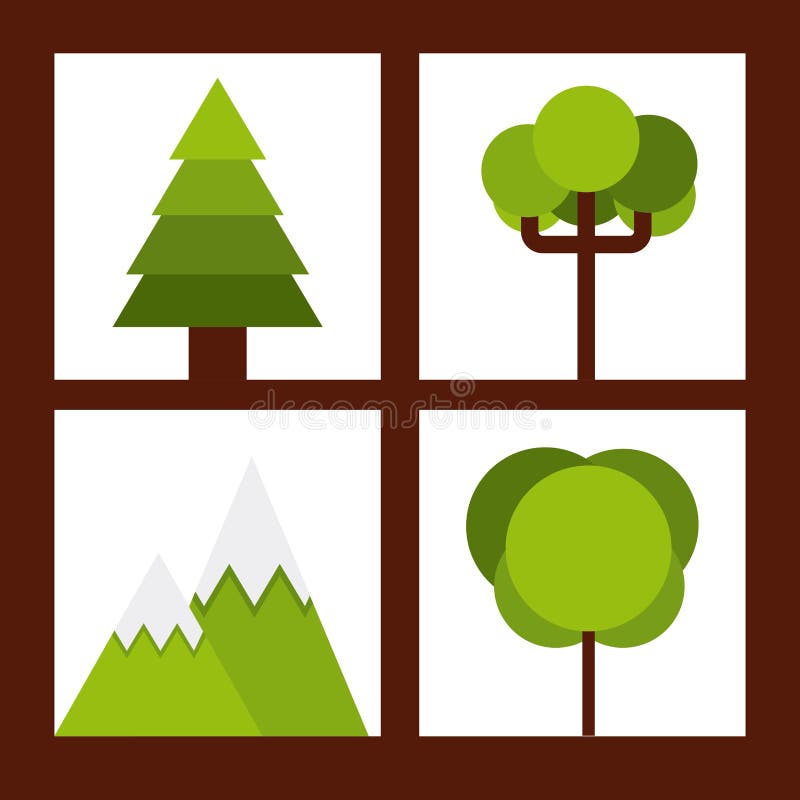Nature icons stock vector. Illustration of grass, forest - 22863214