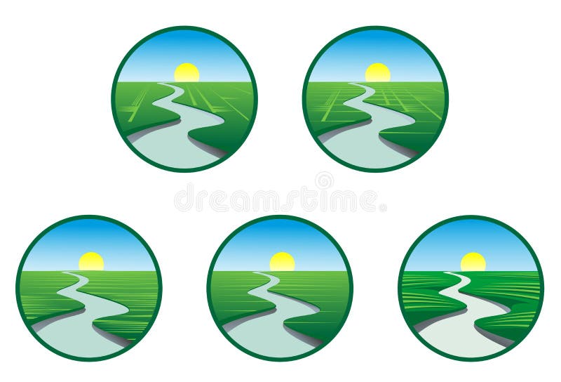 Nature icons of river stock vector. Illustration of nature - 19786894