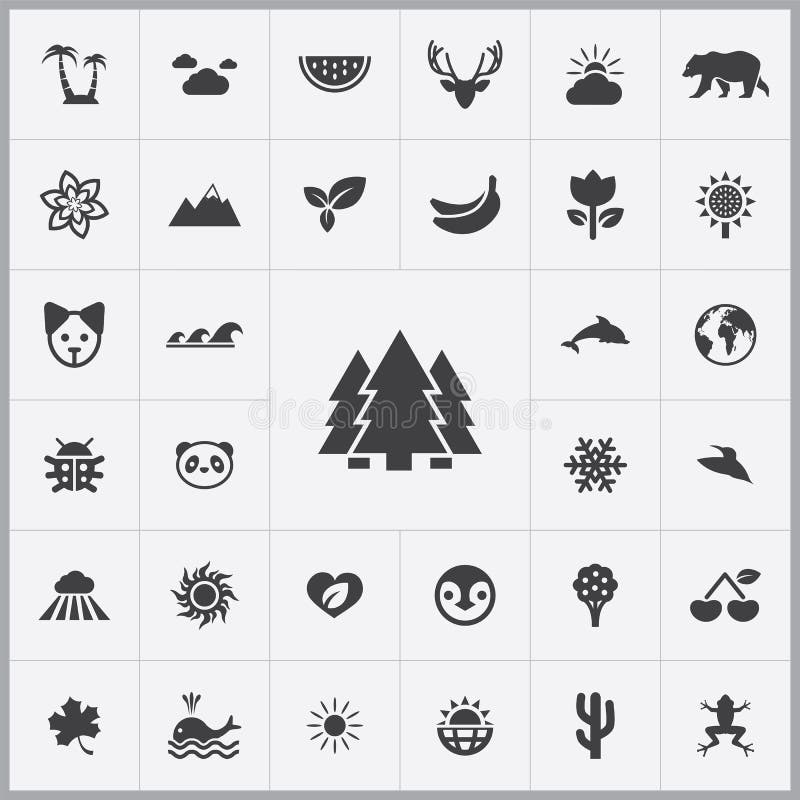 Nature icons universal set stock vector. Illustration of recycle - 80013656
