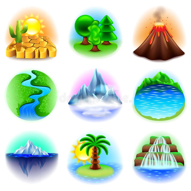 Nature icons vector set stock vector. Illustration of abstract - 72152745