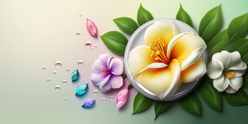 Nature Illustration of Alamanda Flower Bloom and Leaves Stock Photo ...
