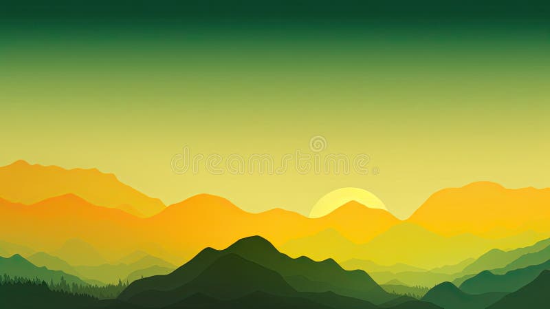 Nature Illustration Sunset Landscape Atmosphere. Environment Theme ...
