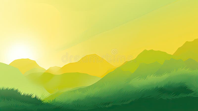 Nature Illustration Sunset Landscape Atmosphere. Environment Theme ...