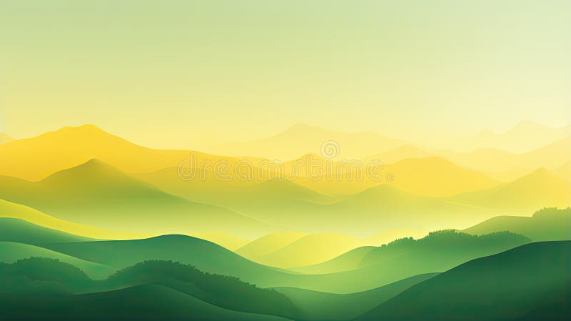 Nature Illustration Sunset Landscape Atmosphere. Environment Theme ...