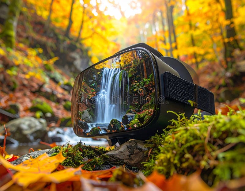 Nature Immersion Experience with AR Glasses Projecting Cascading ...
