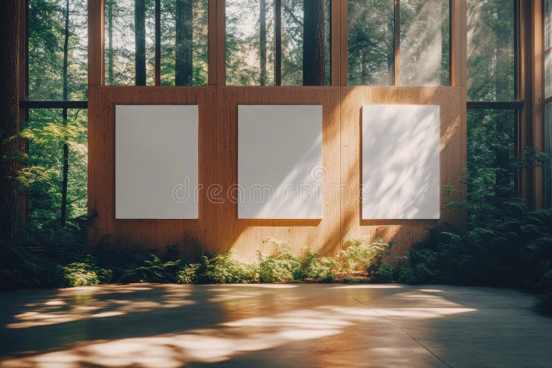 Nature-inspired Banner Display, Tranquil Forest-inspired Banners in a ...