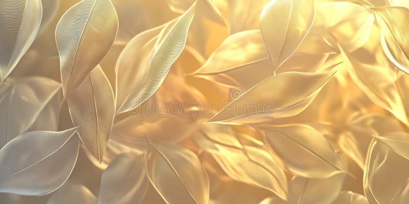 A Nature-inspired 3D Background Featuring Translucent, Glowing Leaves ...
