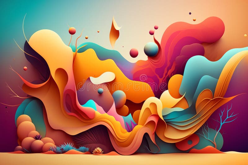 Nature-Inspired Digital Art - Organic Shapes and Harmonious Colors ...