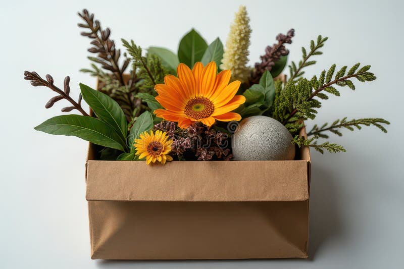 Eco-Friendly Present Set with Organic Elements Stock Illustration ...