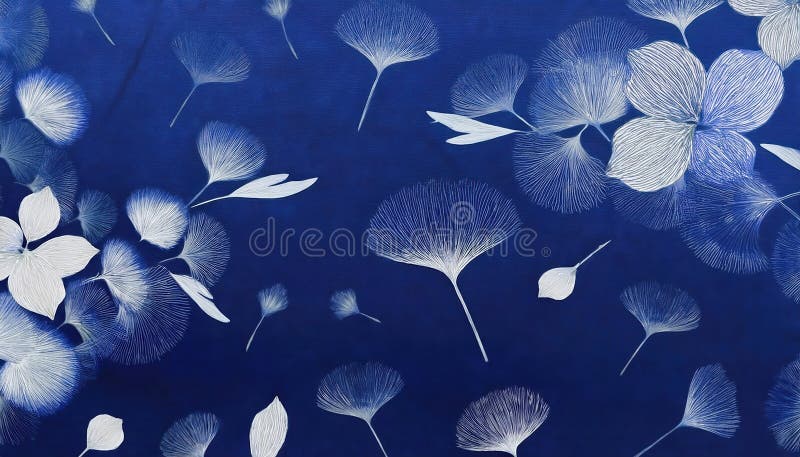 Nature-inspired Graphic Pattern Featuring Delicate Floral Elements on a ...