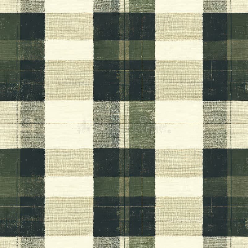 Nature-Inspired Green and Beige Plaid Textile Pattern for Design ...