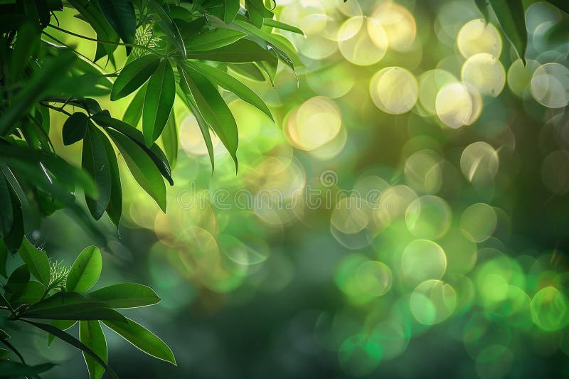 Nature-Inspired Green and Yellow Bokeh Effect with Soft Blurred Circles ...