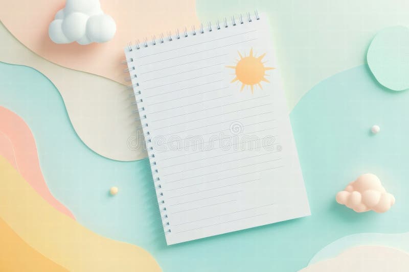 Nature Inspired Planner Layout Featuring Sun, Clouds, and Mountains for ...