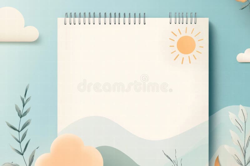 Simple Planner Layout Featuring Abstract Nature Inspired Designs with ...