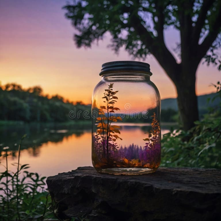 Nature Jar .Spring concept stock illustration. Illustration of ...