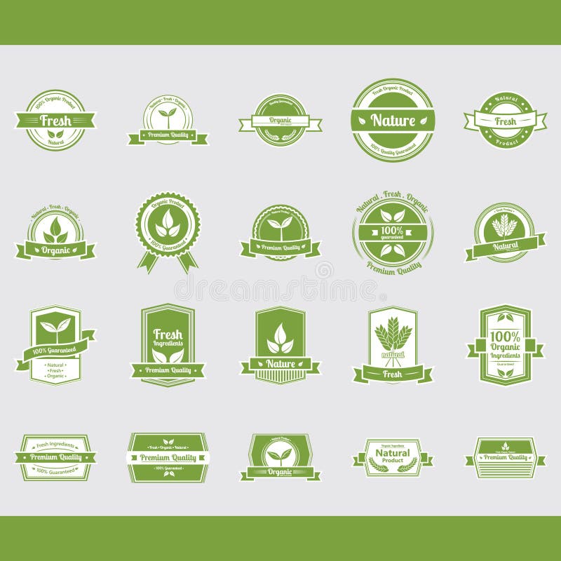 Nature Labels Collection. Vector Illustration Decorative Design Stock ...