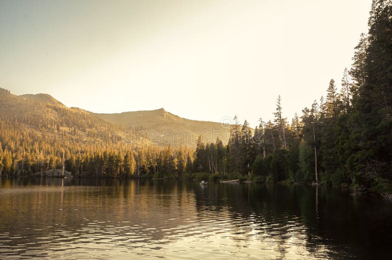 Nature Lake Reflection Sunset Stock Image - Image of ...