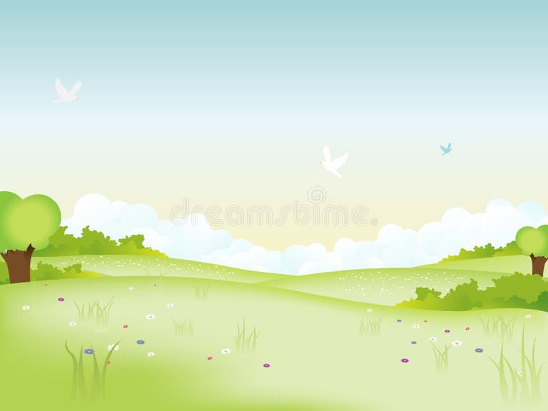 Nature Landscape stock illustration. Illustration of flowers - 20710454