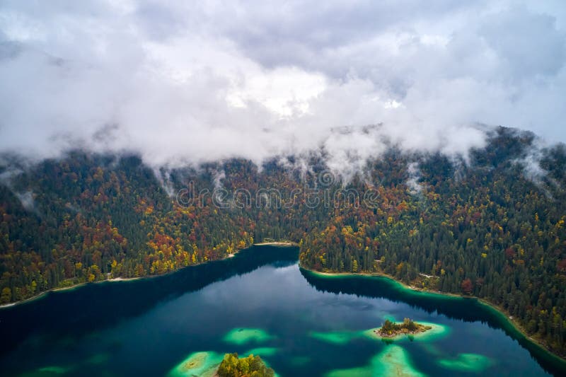 Nature Landscape of Beautiful Forest and Clear Blue Lake Stock Photo ...