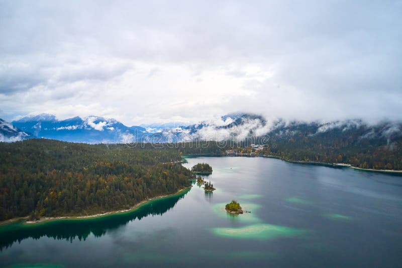 Nature Landscape of Beautiful Forest and Clear Blue Lake Stock Image ...