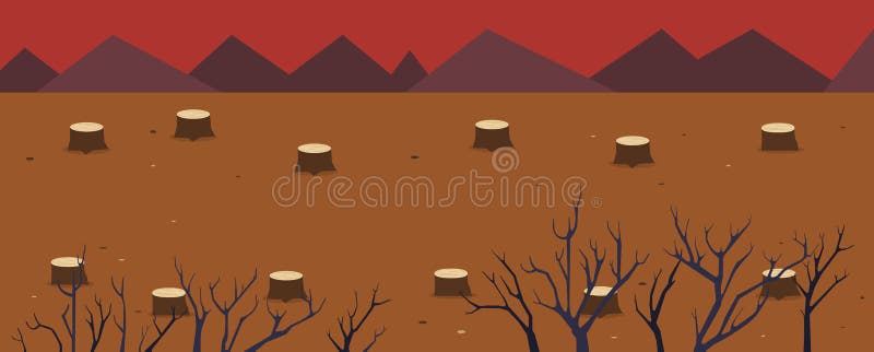 Nature Landscape is Destroyed Vector Stock Vector - Illustration of ...