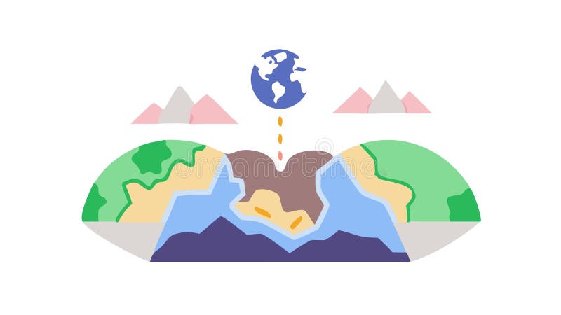 Nature Landscape Interacting with Digital Devices, Vector Design ...