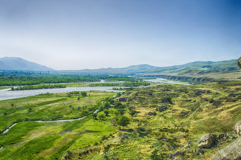 Nature Landscape Mountains River Valley Georgia Stock Photo - Image of ...