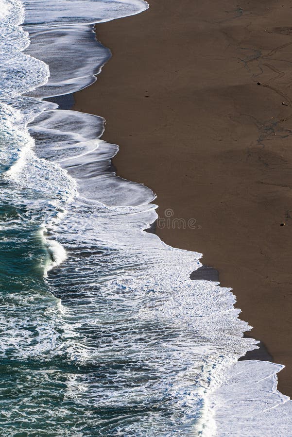 Nature Landscape with Ocean Waves Along a Sandy Beach Stock Photo ...