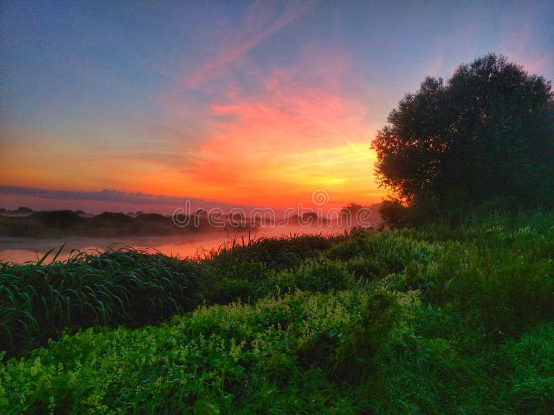 Nature in Landscape River of City Stock Image - Image of sunset, nature ...