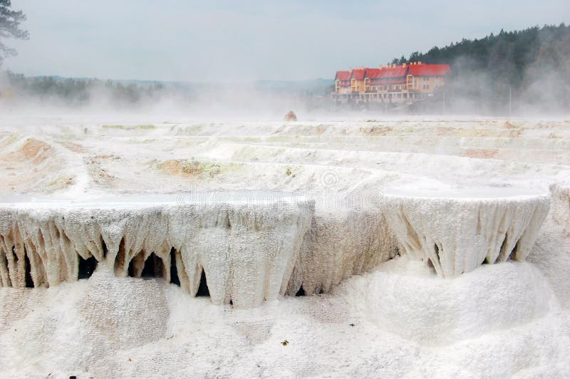 Nature Landscape with Salt Dome and Fog Stock Image - Image of fall ...