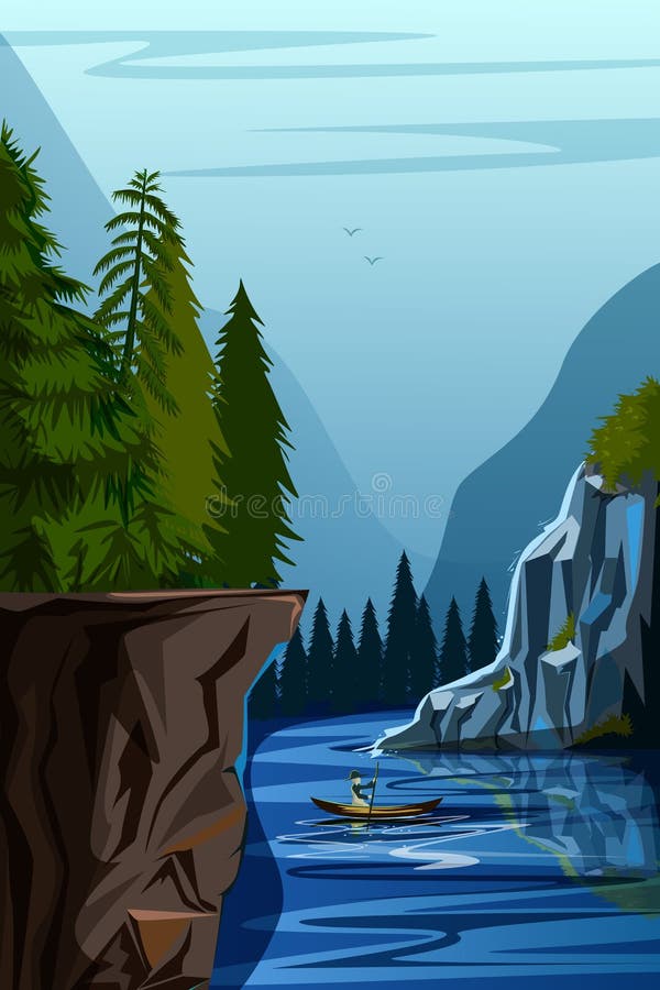 Nature Landscape Scenery Background Stock Vector - Illustration of ...