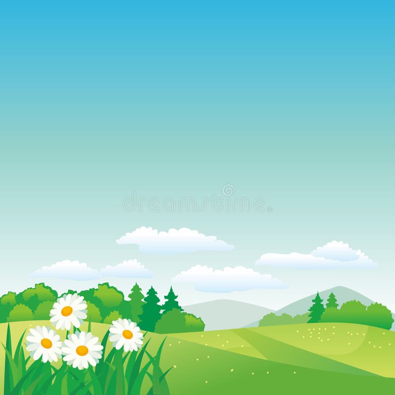 Nature Landscape Background with Funny Design Suitable for Kids Stock ...