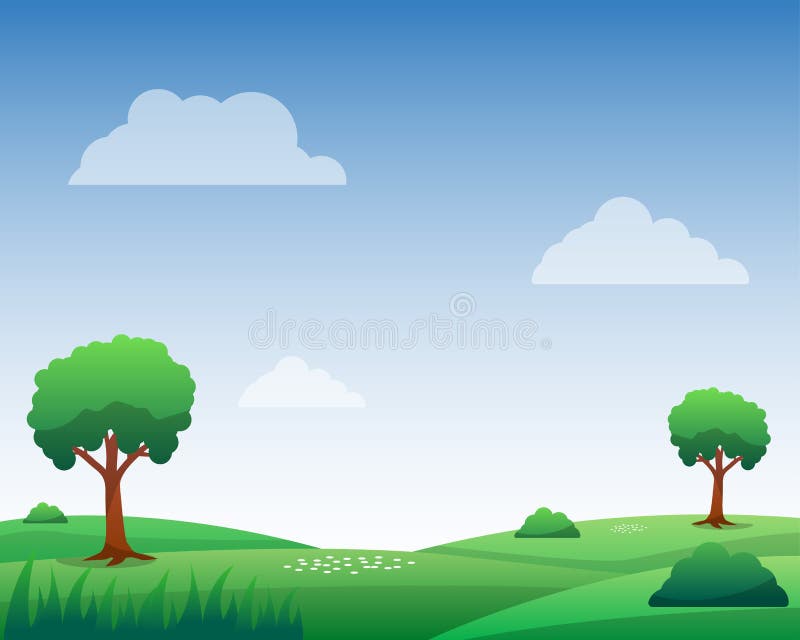 Nature Landscape Vector Illustration with Cartoon Style Stock Vector ...