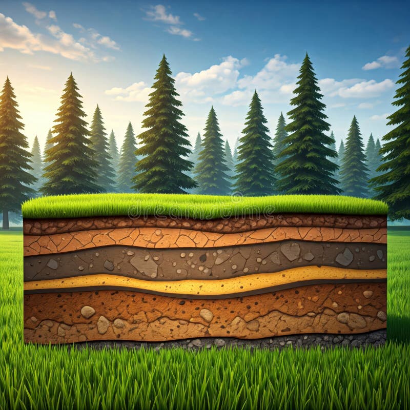 Nature Layers and Soil Composition in a Vibrant Forest Landscape Design ...