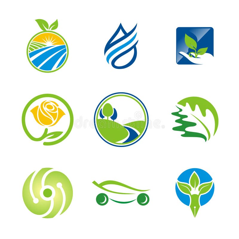 Nature Leaf Environment Bio Ecology Logos Stock Illustration ...