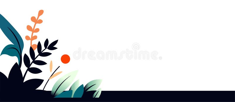 Nature and Leaves Vector Border Stock Vector - Illustration of simple ...