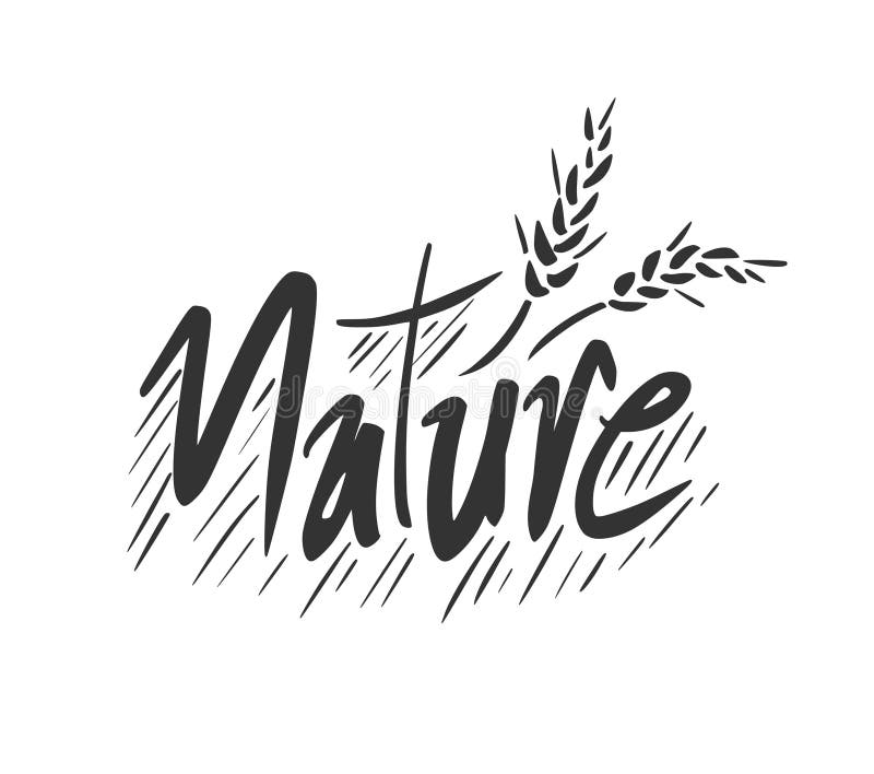 Nature lettering stock illustration. Illustration of modern - 105318402