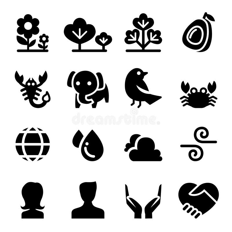 Nature & Life Icon Set Vector Illustration Design Stock Vector ...