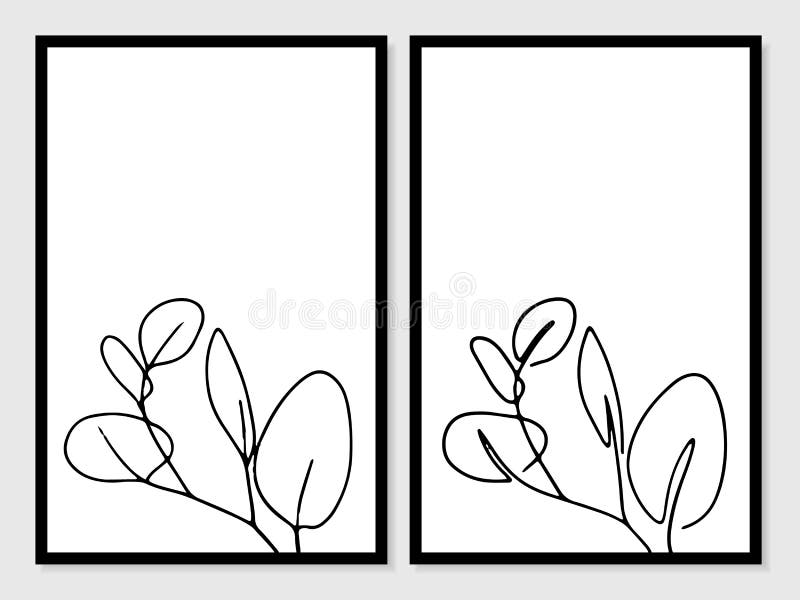 Nature Line Art Hand Drawn. Stock Vector - Illustration of background ...