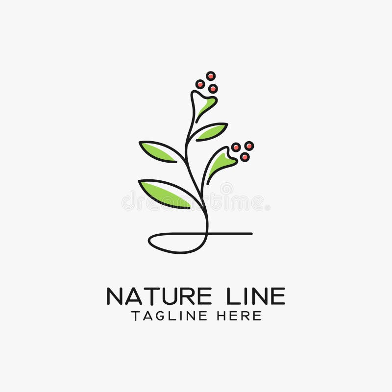 Nature line logo design stock vector. Illustration of monogram - 274771958