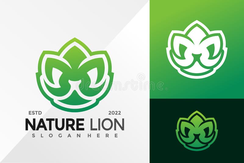 Nature Lion Lotus Flower Logo Design Vector Illustration Template Stock ...