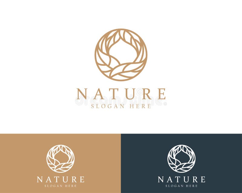 Nature Logo Creative Emblem Circle Tea Business Design Template Leave ...