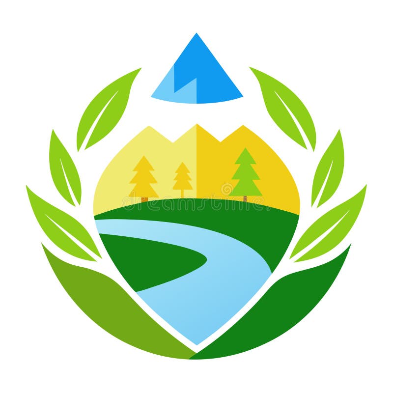 Nature Logo Vector Art Illustration Stock Vector - Illustration of ...