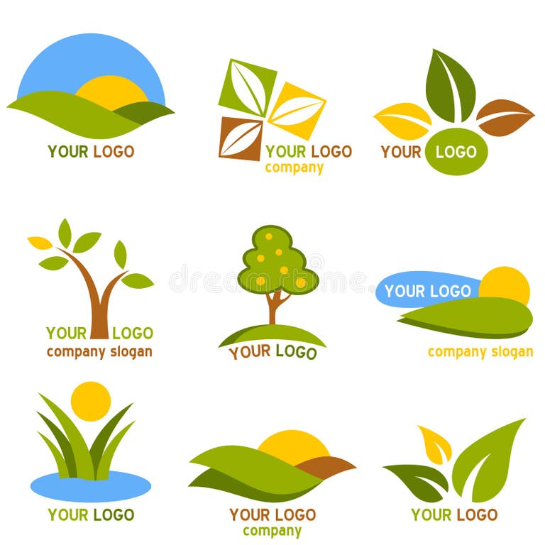 Nature Logos Set stock vector. Illustration of ecology - 18870941