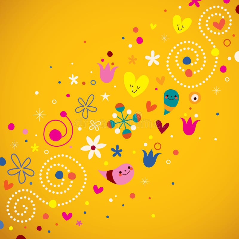 Nature Love Harmony Retro Abstract Art Vector Stock Vector ...