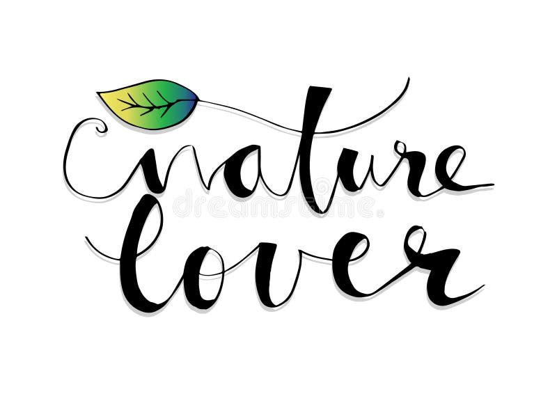 Nature Lover lettering stock vector. Illustration of text - 105235057